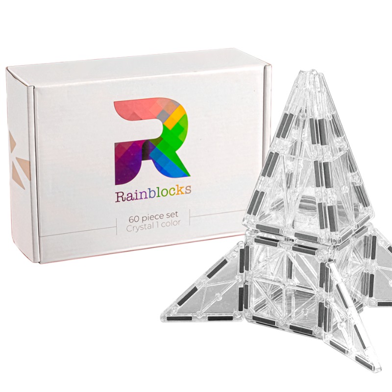 Dabdoob | Rainblocks Magnetic Tiles Rainbow Colors Building Blocks - 60 Pcs