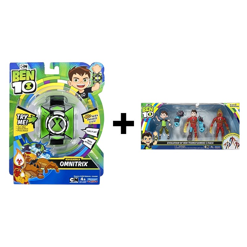 Dabdoob | Buy 1 Get 1 Free Ben 10 Alien Omnitrix Digital Watch + Evolution Of Ben Transforming