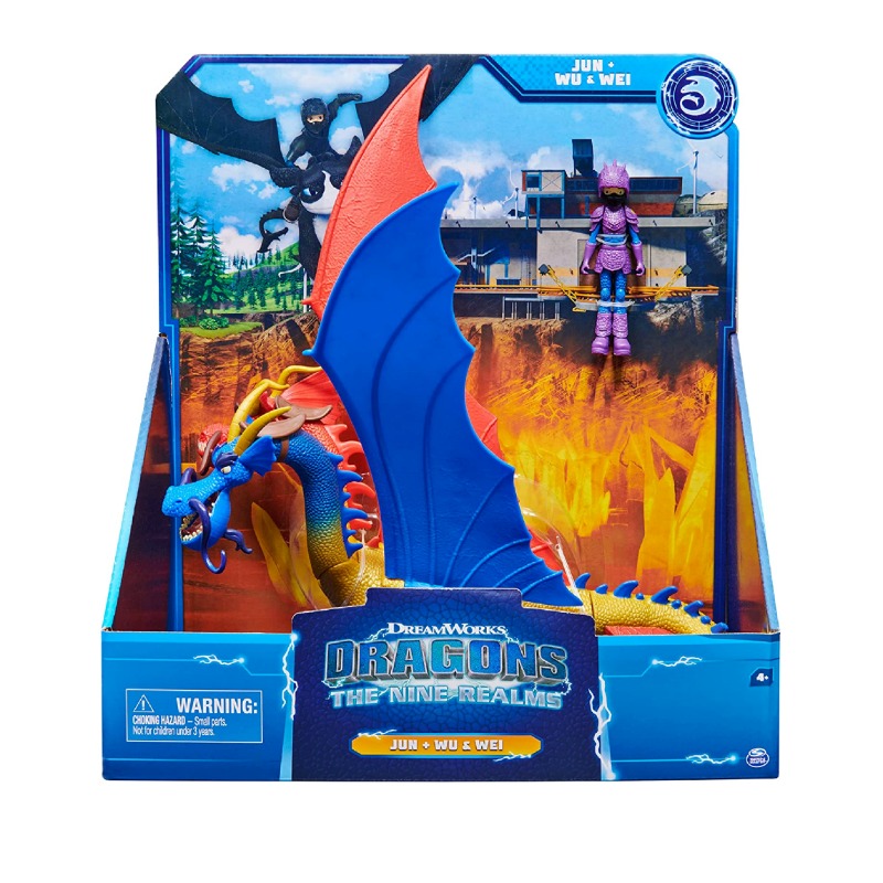 Dabdoob | Dreamworks Dragons The Nine Realms Giant Wu & Wei and Jun Action Figure Playset